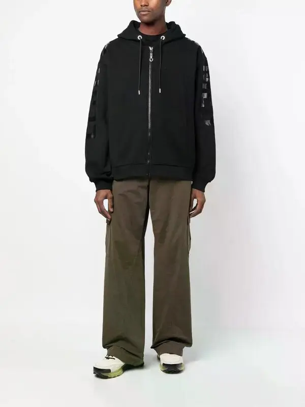 LES HOMMES Logo-print Zip-up Hoodie