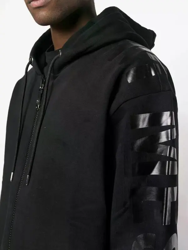 LES HOMMES Logo-print Zip-up Hoodie