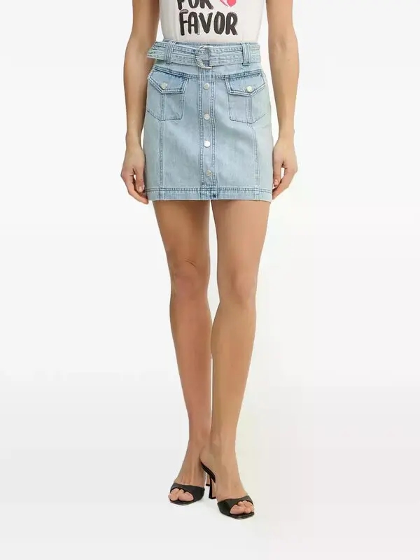 MORGAN Belted Button-front Mini Skirt