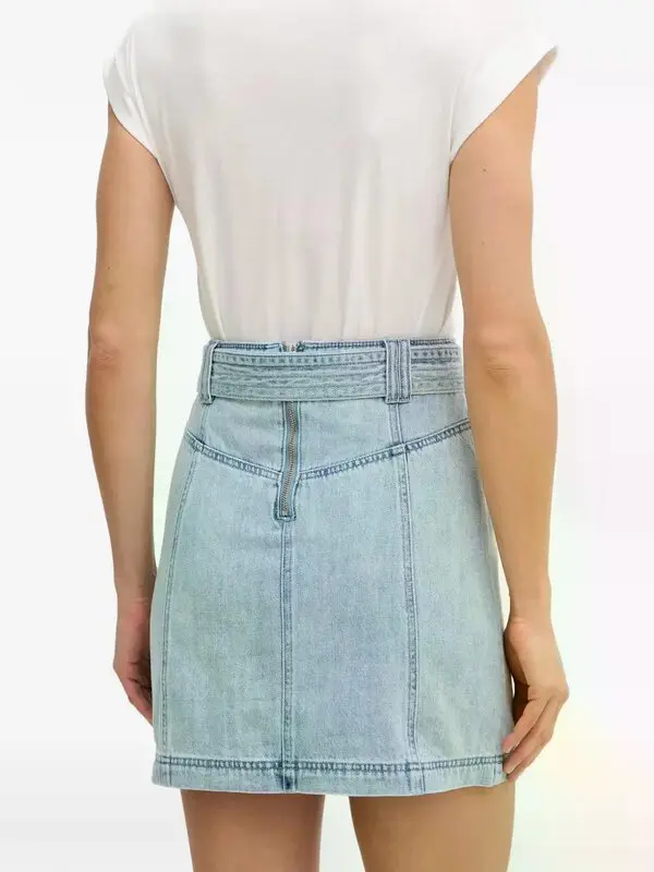 MORGAN Belted Button-front Mini Skirt