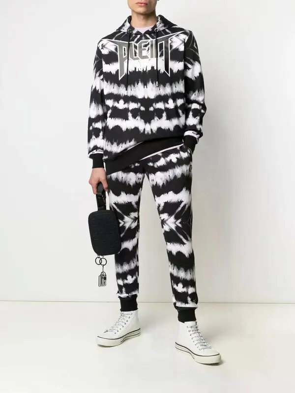 Philipp Plein Tie-dye Logo Print Hoodie