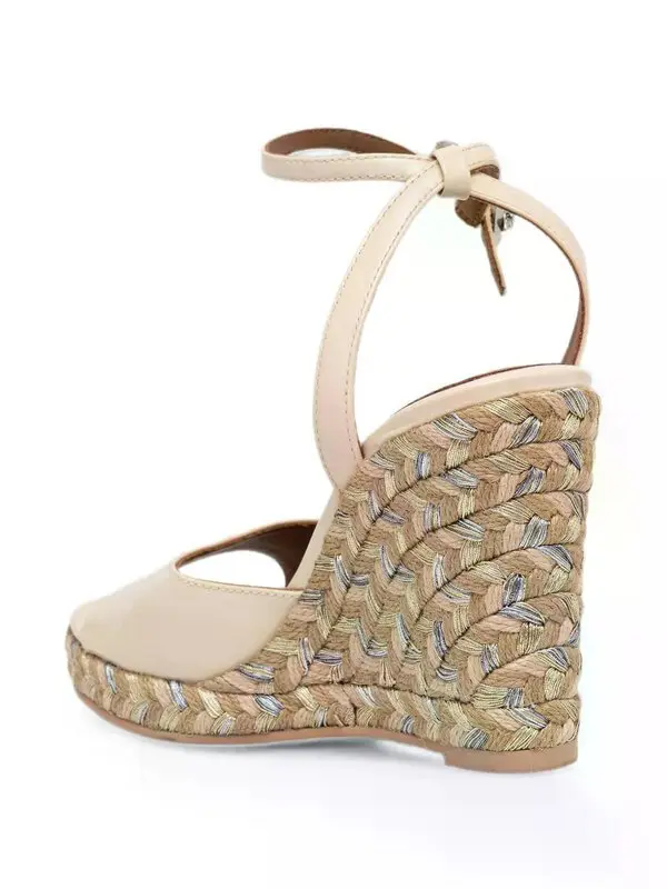 Kurt Geiger Patent Wedge Sandals With Crystal Embellishment