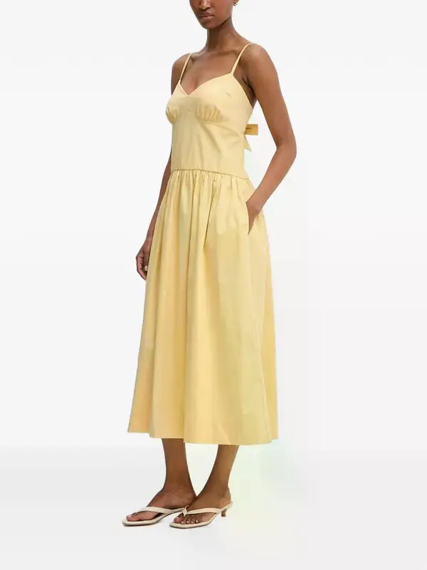 MORGAN Rdady Bow-detail Flared Cotton Midi Dress