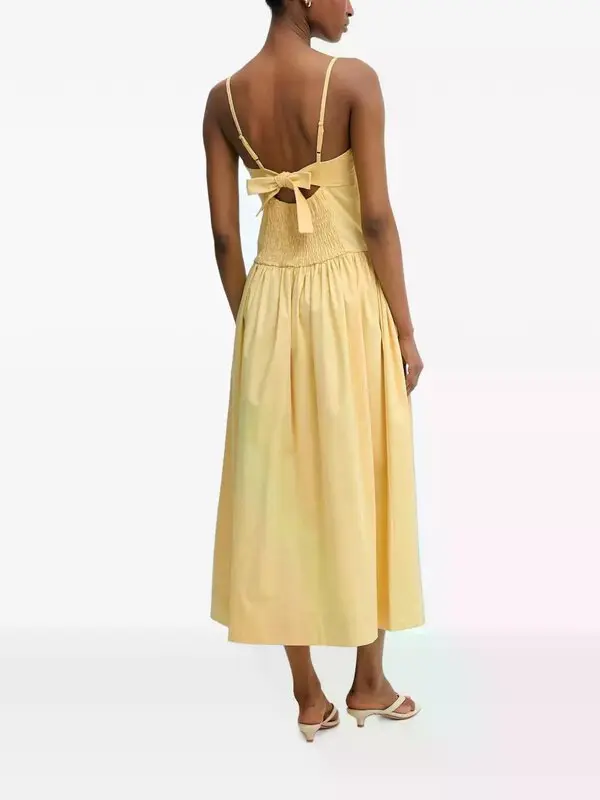MORGAN Rdady Bow-detail Flared Cotton Midi Dress