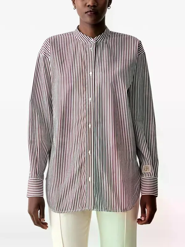 MOS MOSH Striped Long-sleeve Shirt - Red