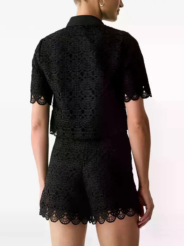 MORGAN Guipure-lace Flap-pocket Shirt