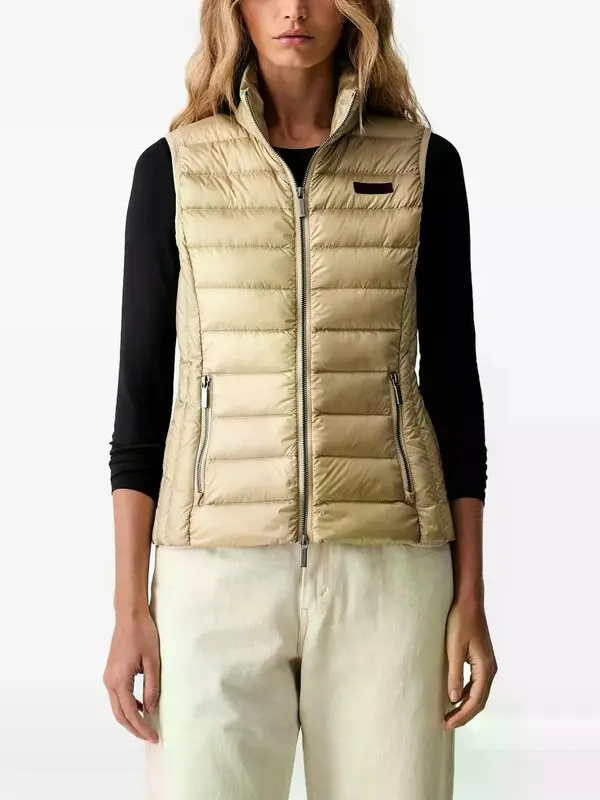Armani Exchange Quilted High-neck Gilet - Neutrals
