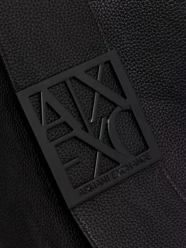 Armani Exchange Logo-plaque Pebbled Tote Bag