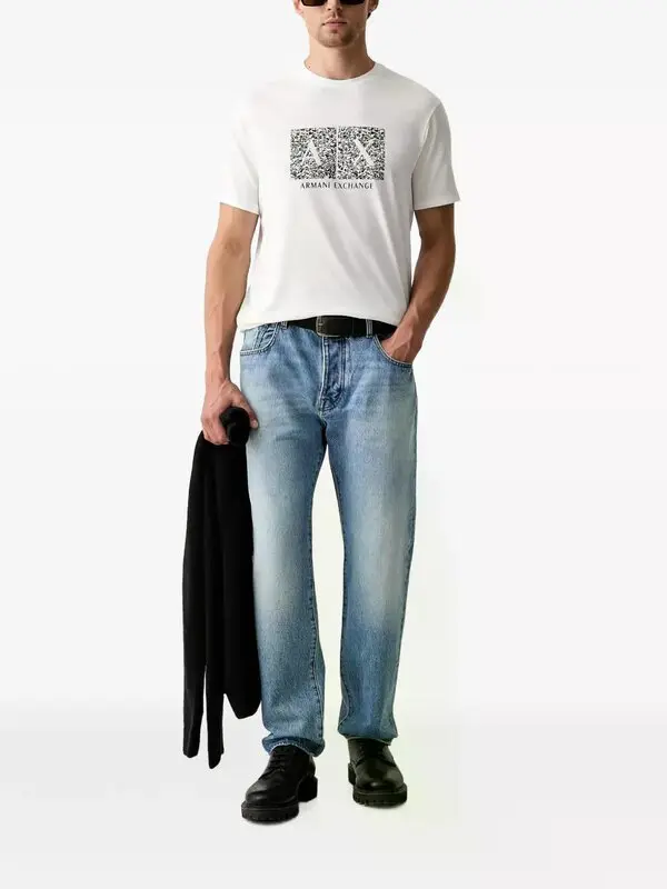 Armani Exchange Faded Straight-leg Jeans