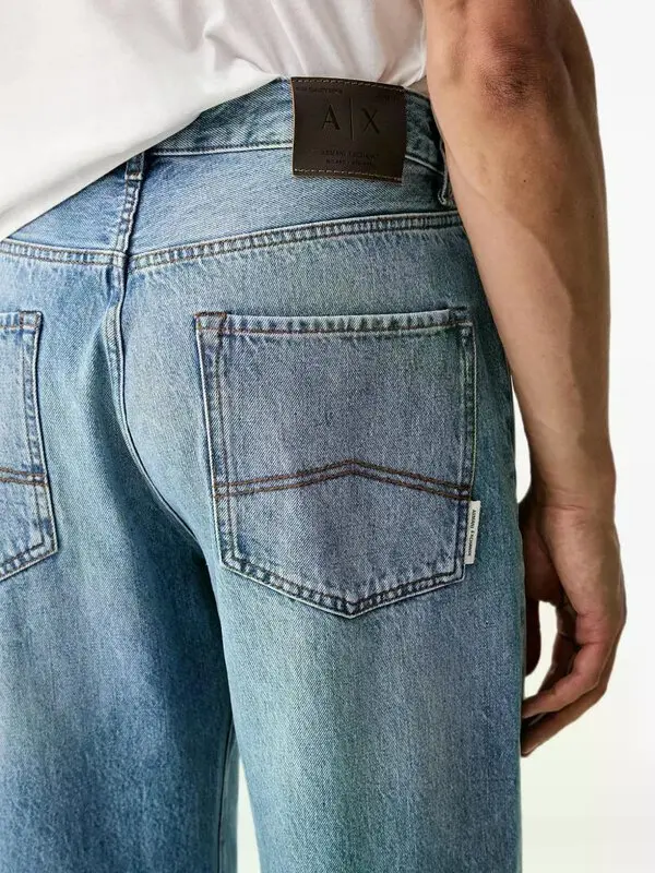 Armani Exchange Faded Straight-leg Jeans