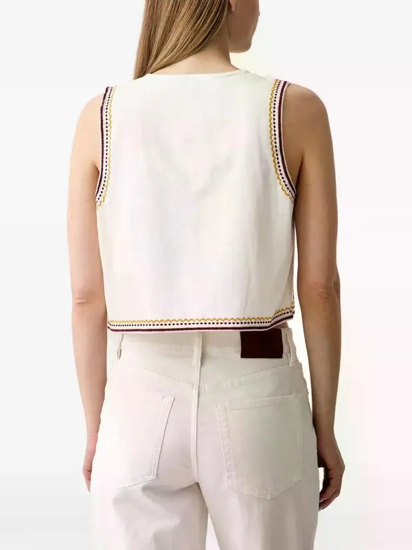 PEDRO DEL HIERRO Embroidered Tassel Detail Cropped Top