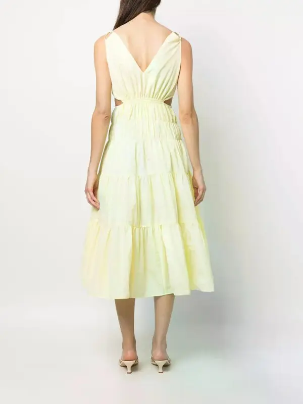 Maje Cut-out Tiered Dress