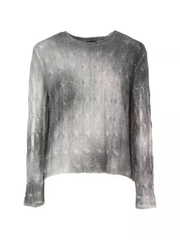 Avant Toi Cable-knit Tie-dye Sweater - Grey