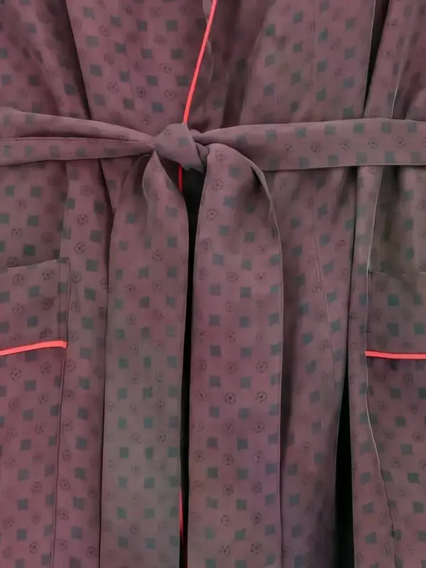 Isaia Geometric-print Belted Robe
