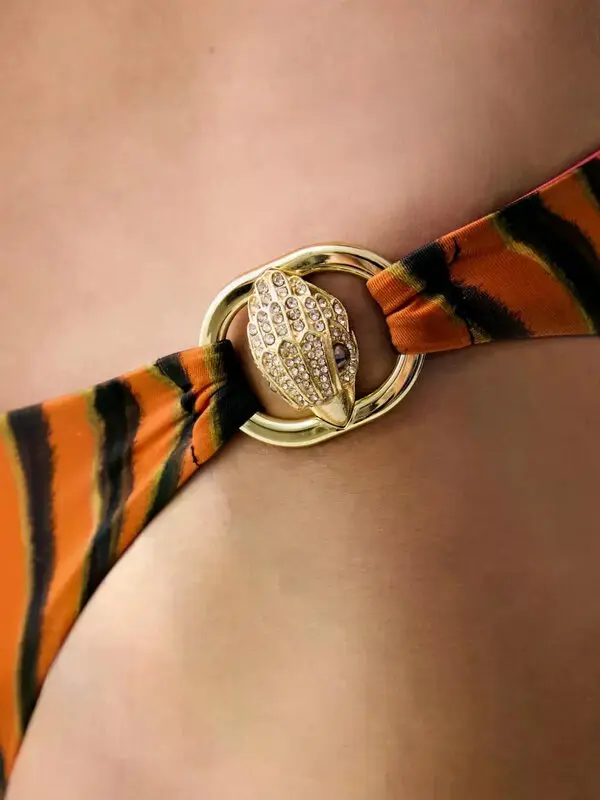 Kurt Geiger Tiger-print Eagle-detail Bikini Bottoms