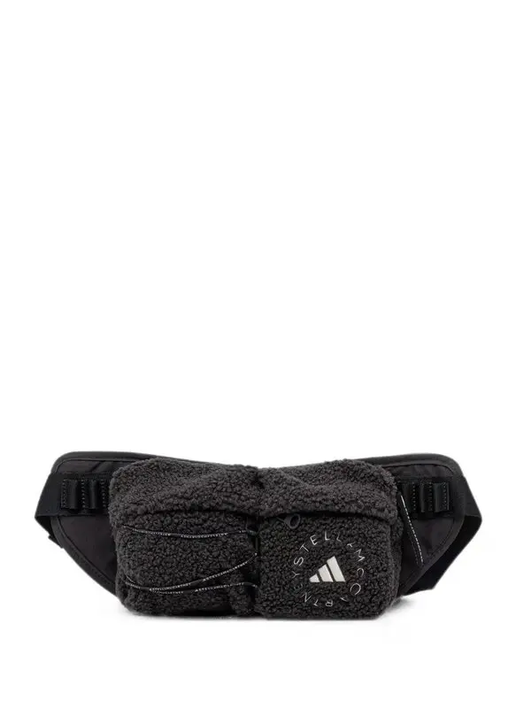 Adidas By Stella McCartney Fleece-texture Logo-print Belt Bag - Grey