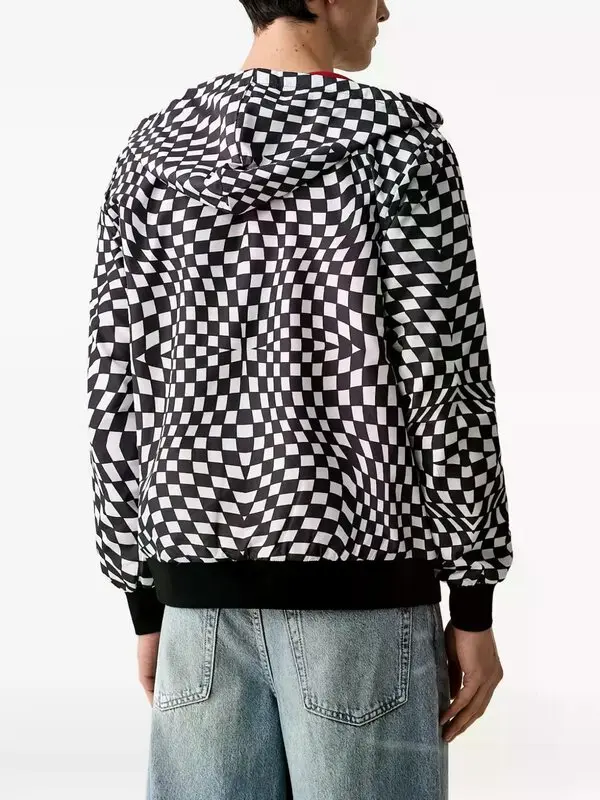 SPRAYGROUND Checkerboard-print Zip-up Hooded Jacket