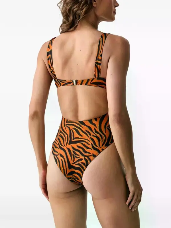 Kurt Geiger Tiger-print Swimsuit - Orange