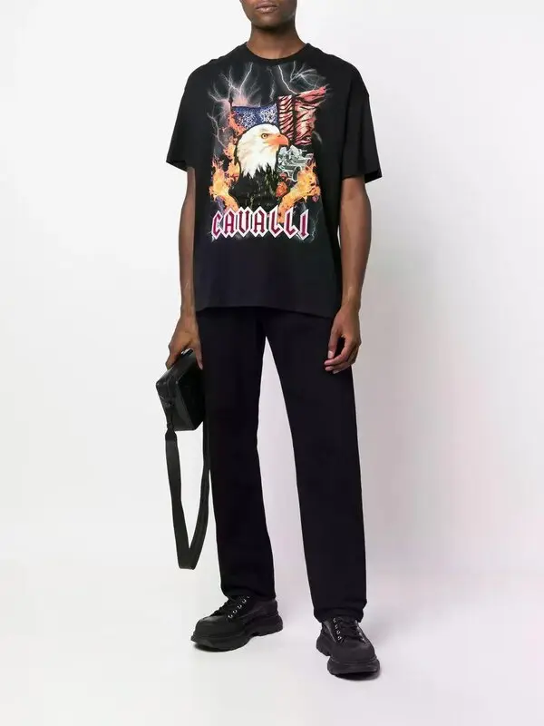 Roberto Cavalli Eagle Print Short-sleeve T-shirt - Black
