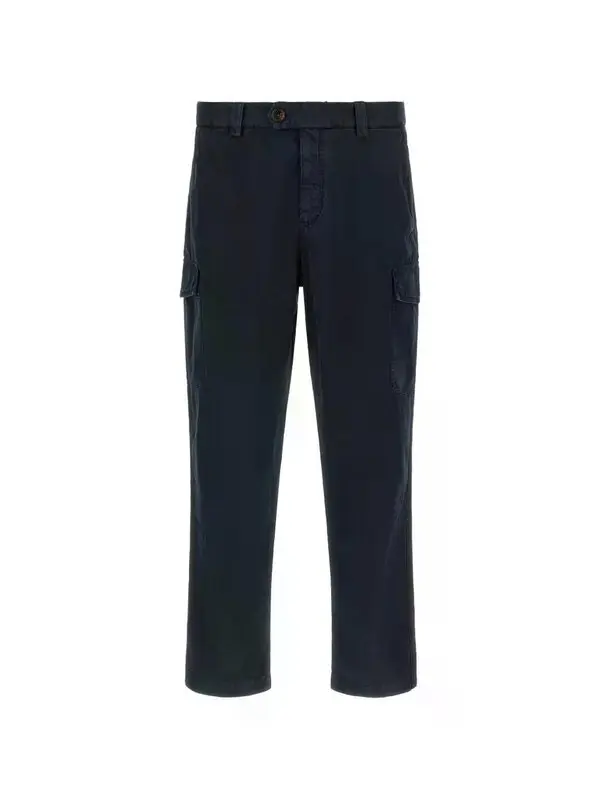 Brunello Cucinelli Garment-dyed Cotton Cargo Pants - Blue