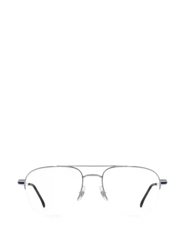 Carrera Eyewear Double-bridge Pilot-frame Glasses - Silver