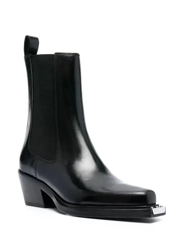 Sandro Stacked-heel Leather Ankle Boots