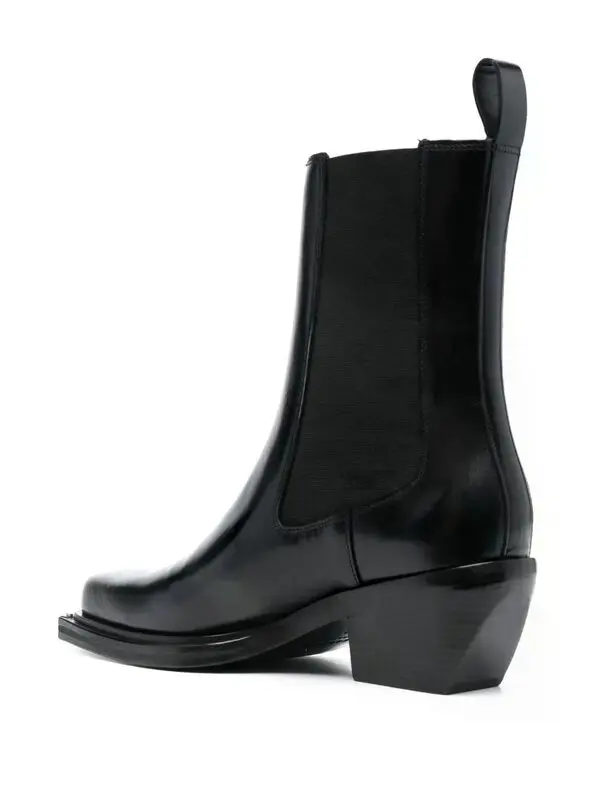 Sandro Stacked-heel Leather Ankle Boots
