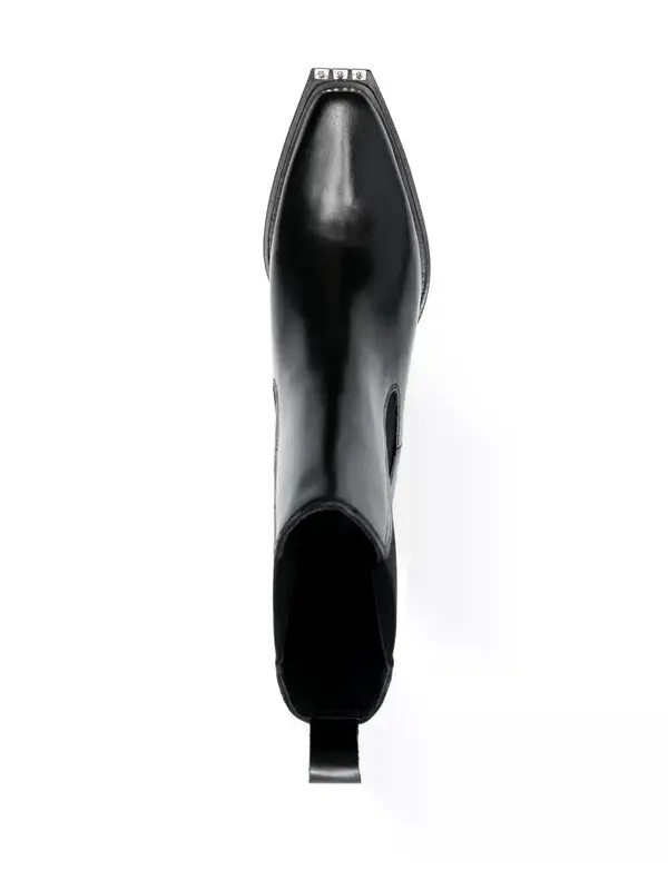 Sandro Stacked-heel Leather Ankle Boots