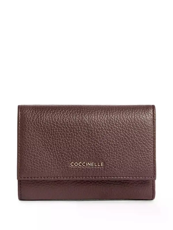 COCCINELLE Grained Leather Tri-fold Wallet - Brown