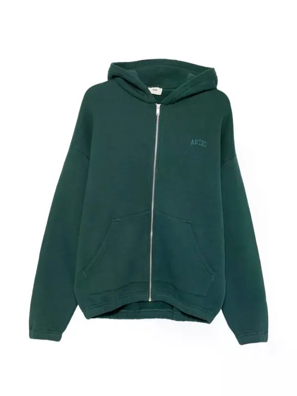 AUTRY Logo-embroidered Zip-up Hoodie - Green