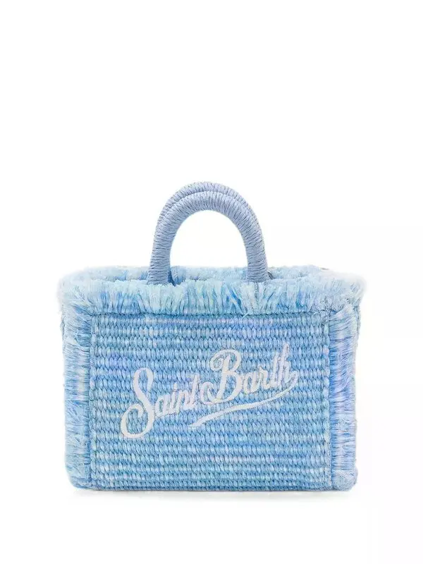 MC2 SAINT BARTH Micro Vanity Straw-effect Tote Bag - Blue