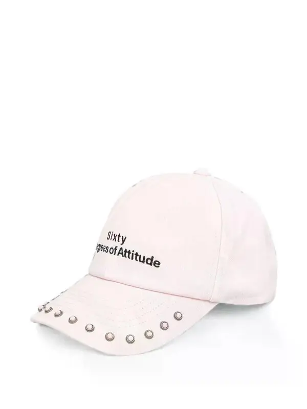 Miss Sixty Studded Slogan-embroidered Cap - Pink