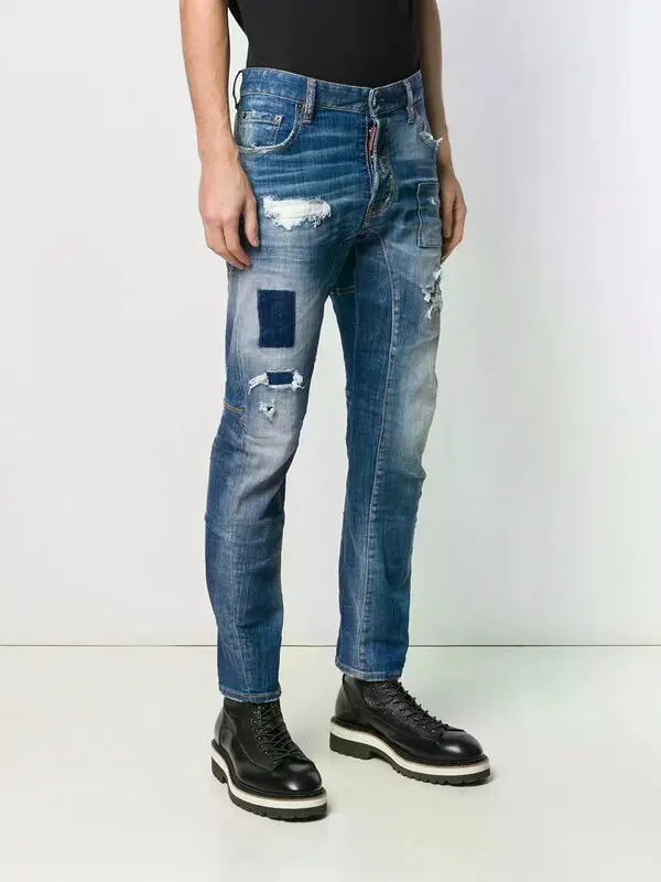 Dsquared2 Distressed Straight Jeans