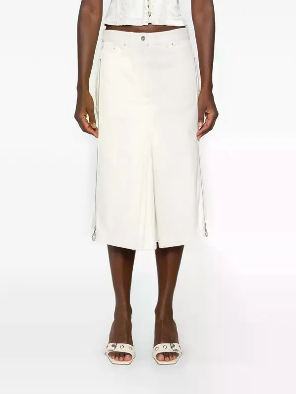 Rabanne Zip-detail Denim Midi Skirt