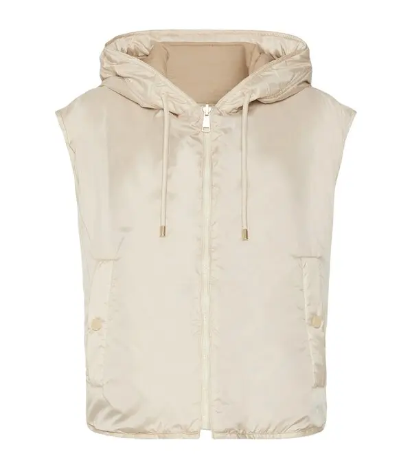 Max Mara Reversible Hooded Puffer Gilet - Ivory