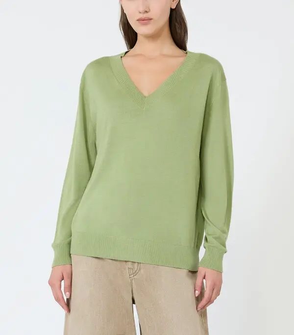 Max Mara Wool-silk V-neck Sweater