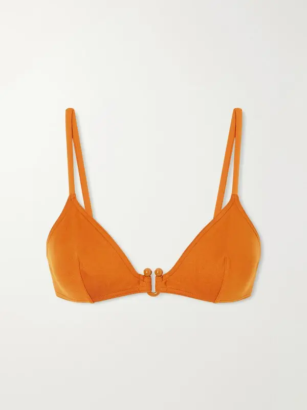 ERES Stylish Embellished Triangle Bikini Top - Orange