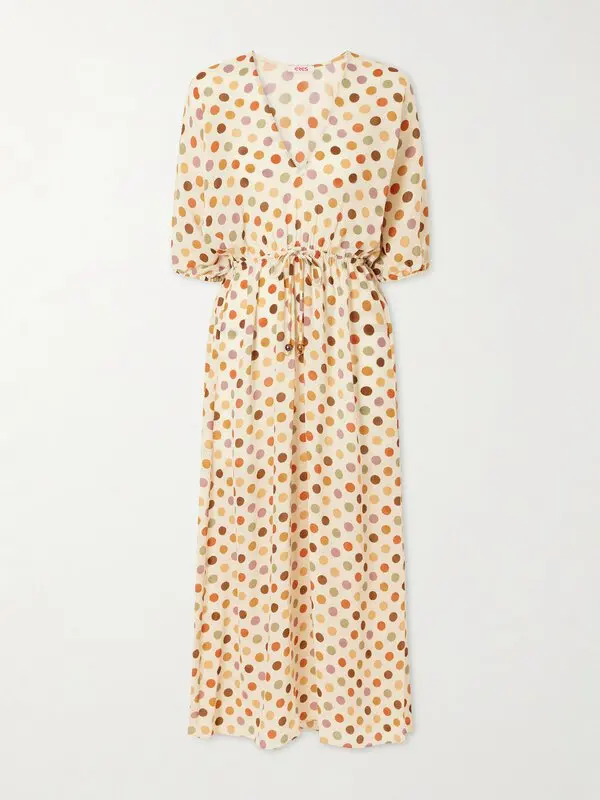 ERES Polka Dot Silk-muslin Midi Cover-up