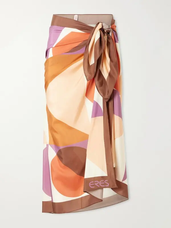 ERES Luisa Printed Cotton And Silk-blend Sarong - Neutrals