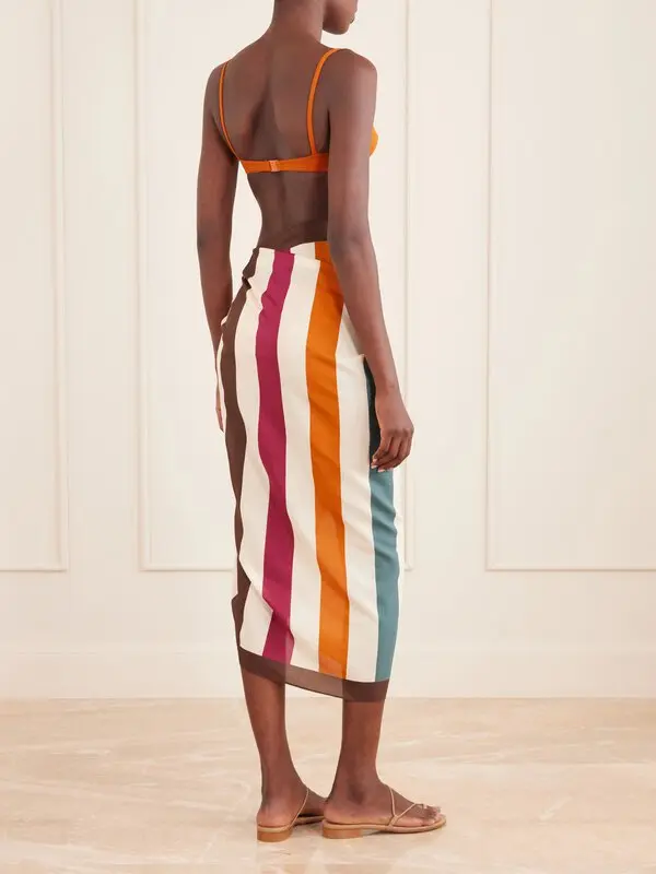 ERES Modernity Striped Cotton And Silk-blend Sarong