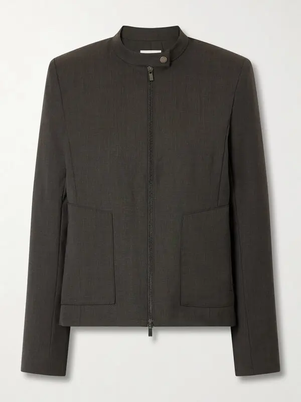ST. AGNI Moto Wool-blend Jacket - Gray