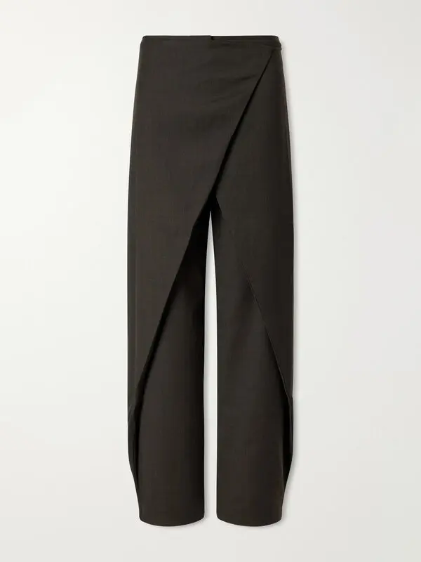ST. AGNI Rouleau Wool-blend Wide-leg Pants - Gray