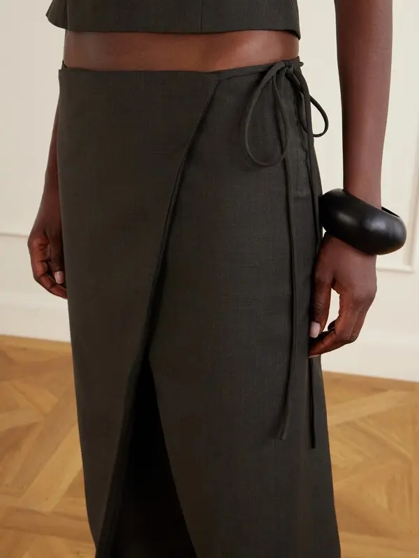 ST. AGNI Rouleau Wool-blend Wide-leg Pants