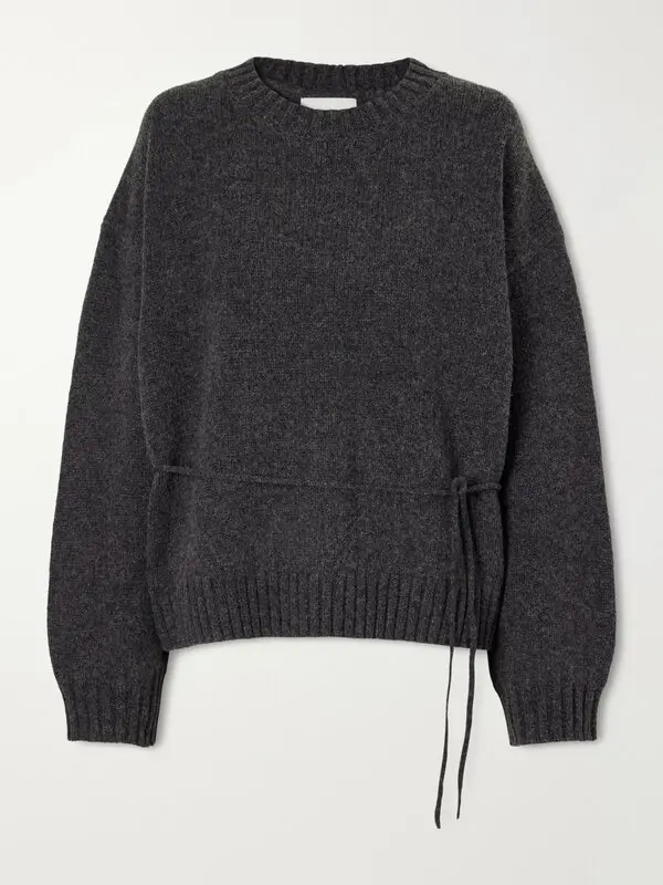 ST. AGNI Belted Wool Sweatshirt - Gray