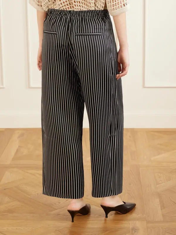 Maria Mcmanus Striped Habotai Wide-leg Trousers