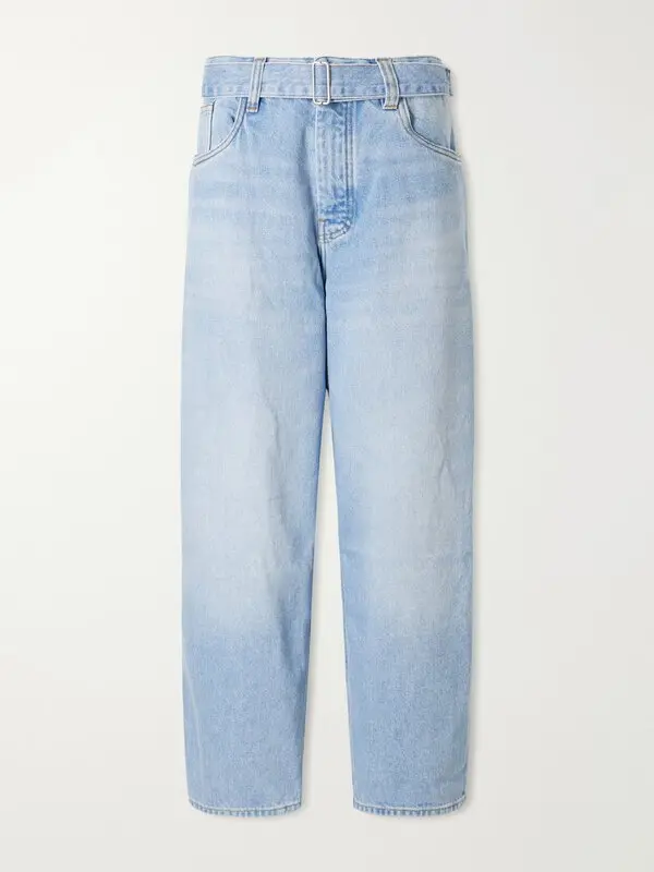 Studio Nicholson Cahuin Belted Mid-rise Wide-leg Jeans - Blue