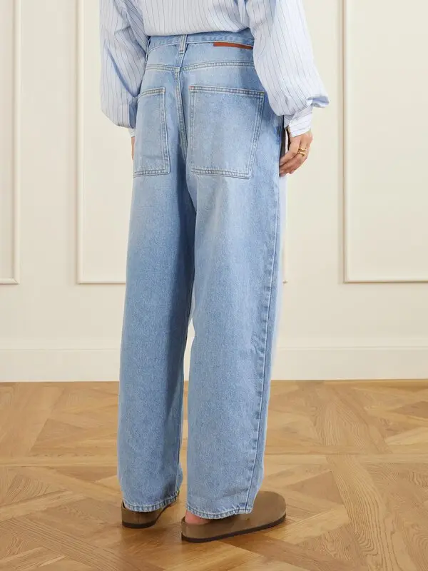 Studio Nicholson Cahuin Belted Mid-rise Wide-leg Jeans