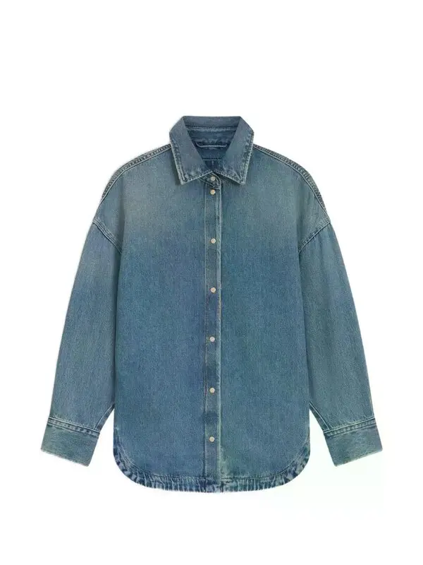 BOSS Oversize-fit Shirt In Rigid Denim - Blue