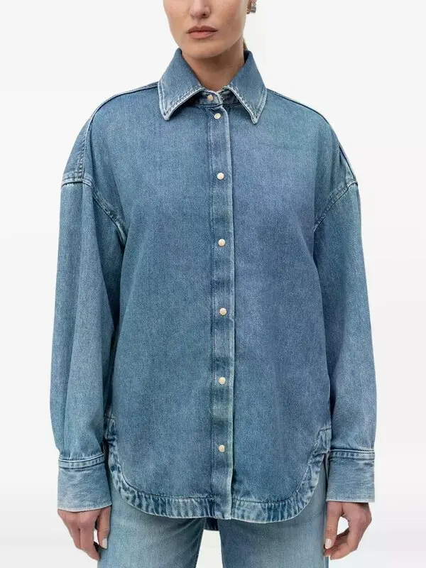 BOSS Oversize-fit Shirt In Rigid Denim