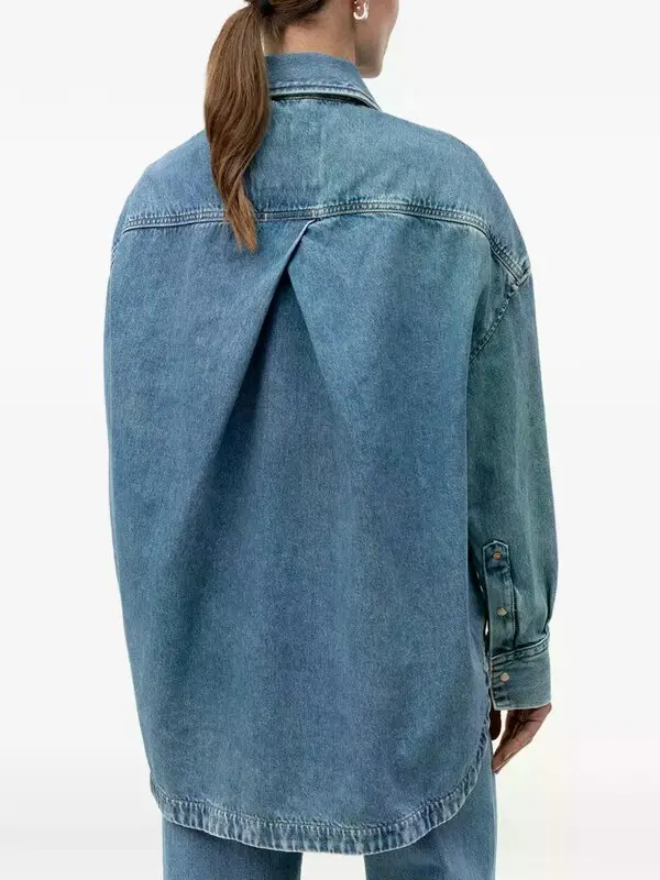 BOSS Oversize-fit Shirt In Rigid Denim